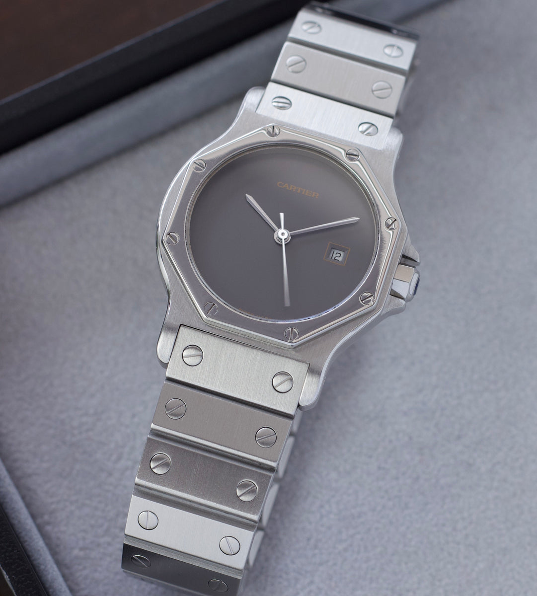 Cartier Santos Octagon 2965 'Slate Grey / Ghost Dial' – 10 over 10