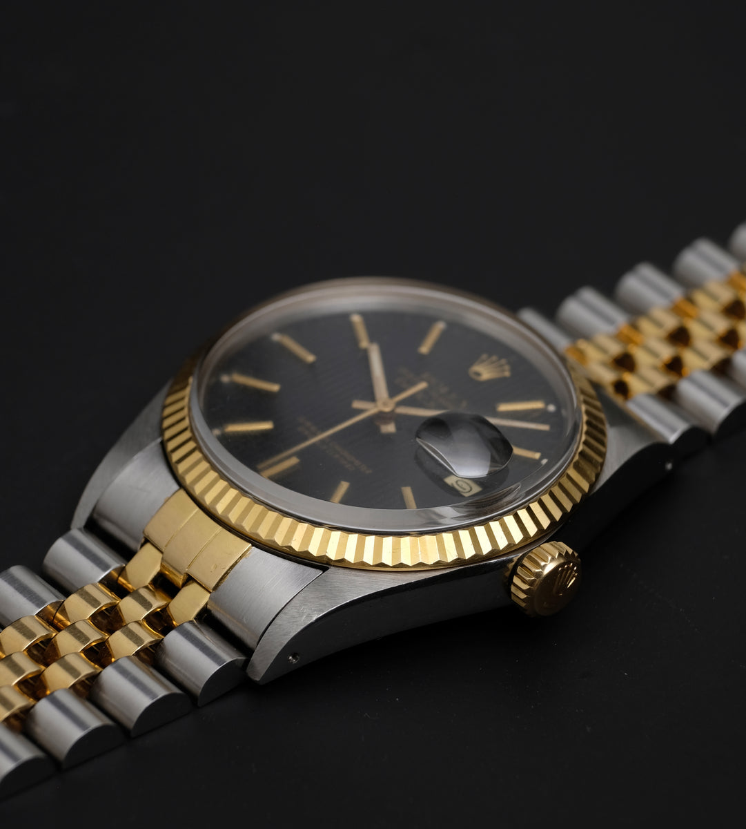 Rolex Datejust 16013 Black Tapestry Dial 1987 – 10 over 10