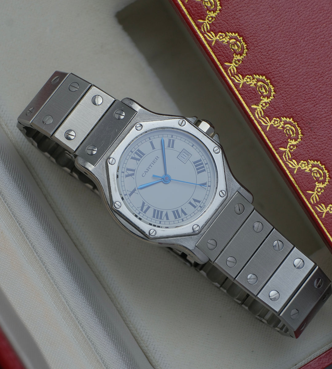 Cartier Santos Octagon 2965 + Box (unpolished) – 10 over 10